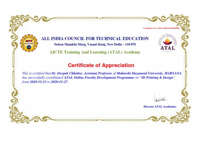 3D Printing & Design Lab | UIET, Maharshi Dayanand University Rohtak INDIA